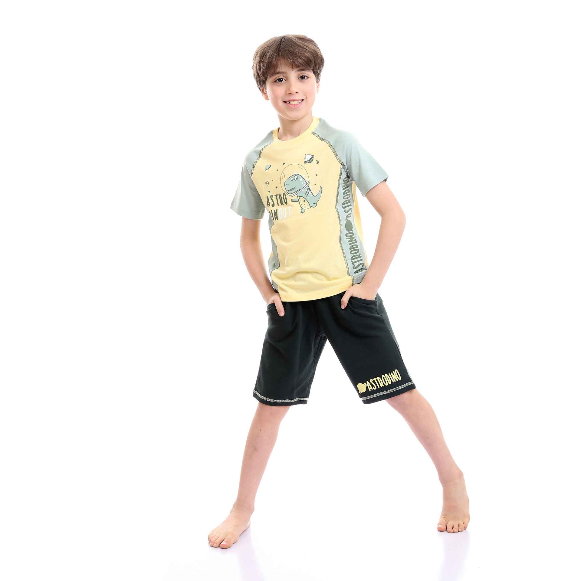 Boys Summer Pajama Set - Boys Cotton Pajama Pants & Shorts | Red Cotton