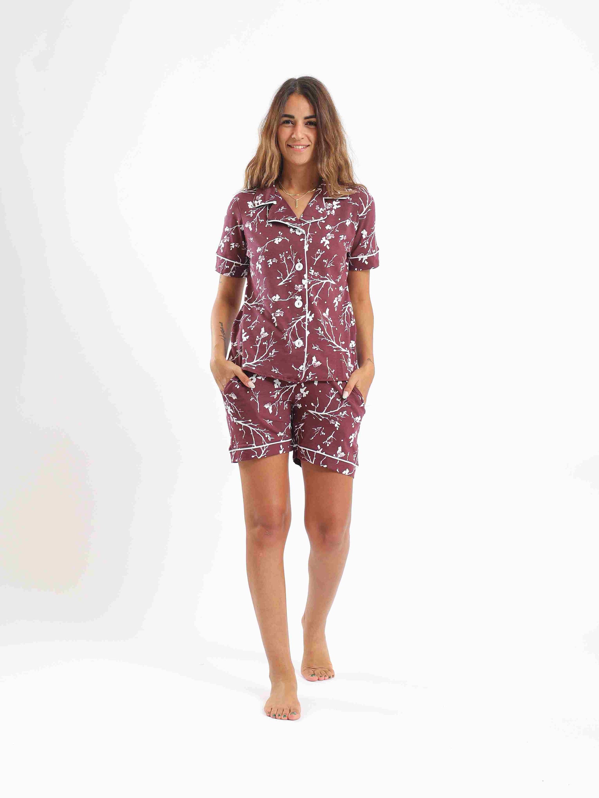 Shop Womens Cotton Summer Pajamas Set & Nightwear | Red Cotton